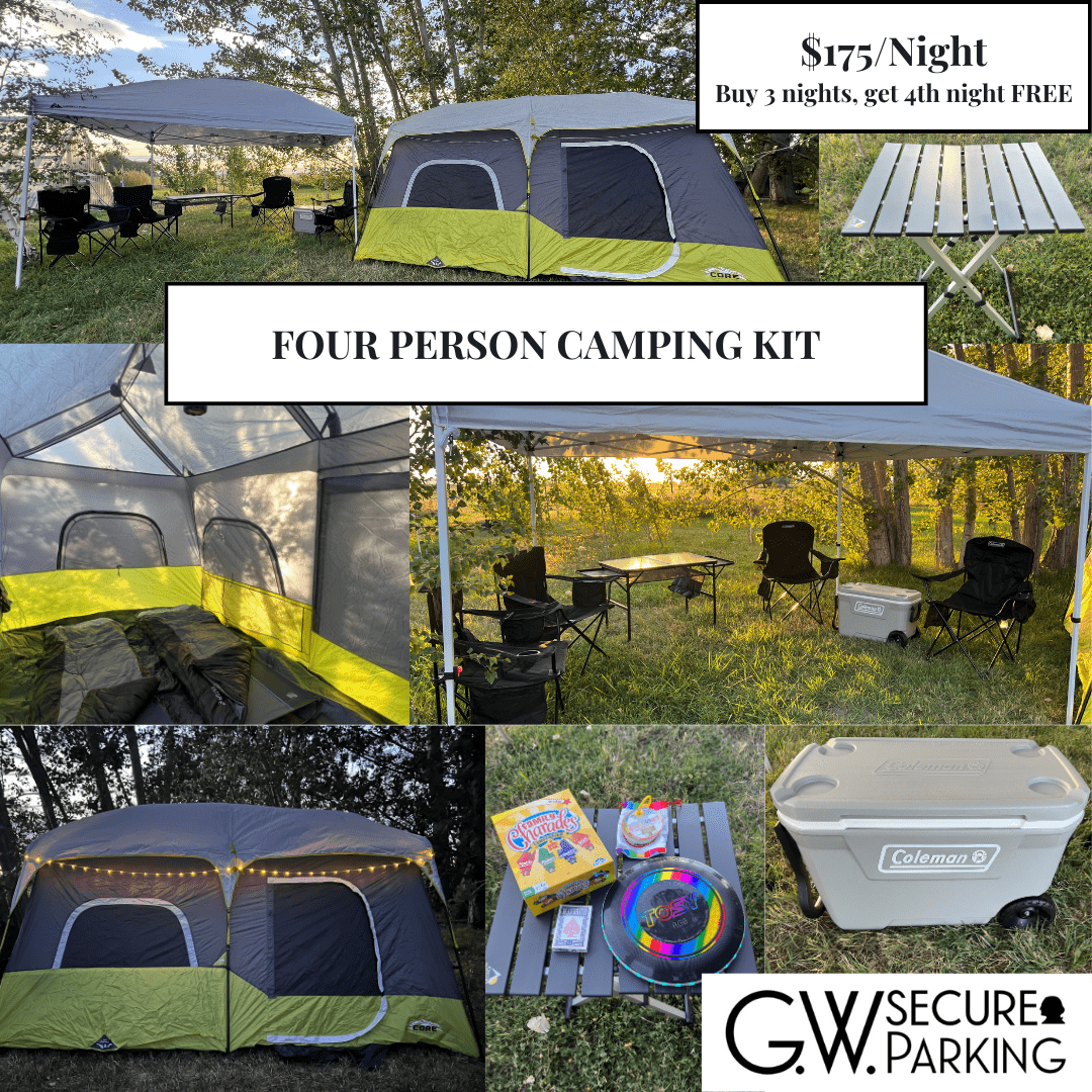 Four Person Camping Kit Near The Gorge Amphitheatre - GW Secure Parking