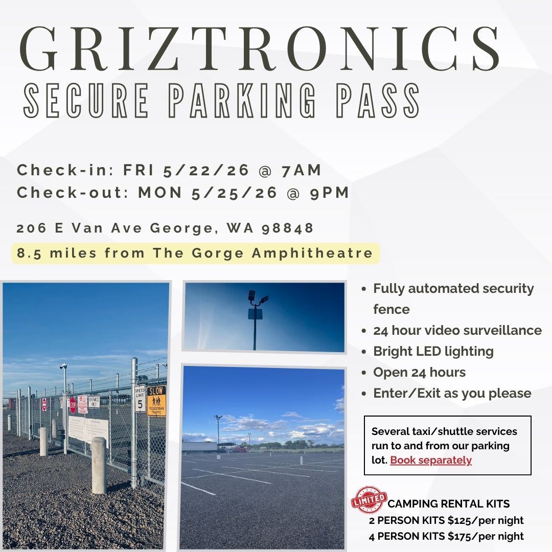 Griztronics Parking near The Gorge Amphitheatre